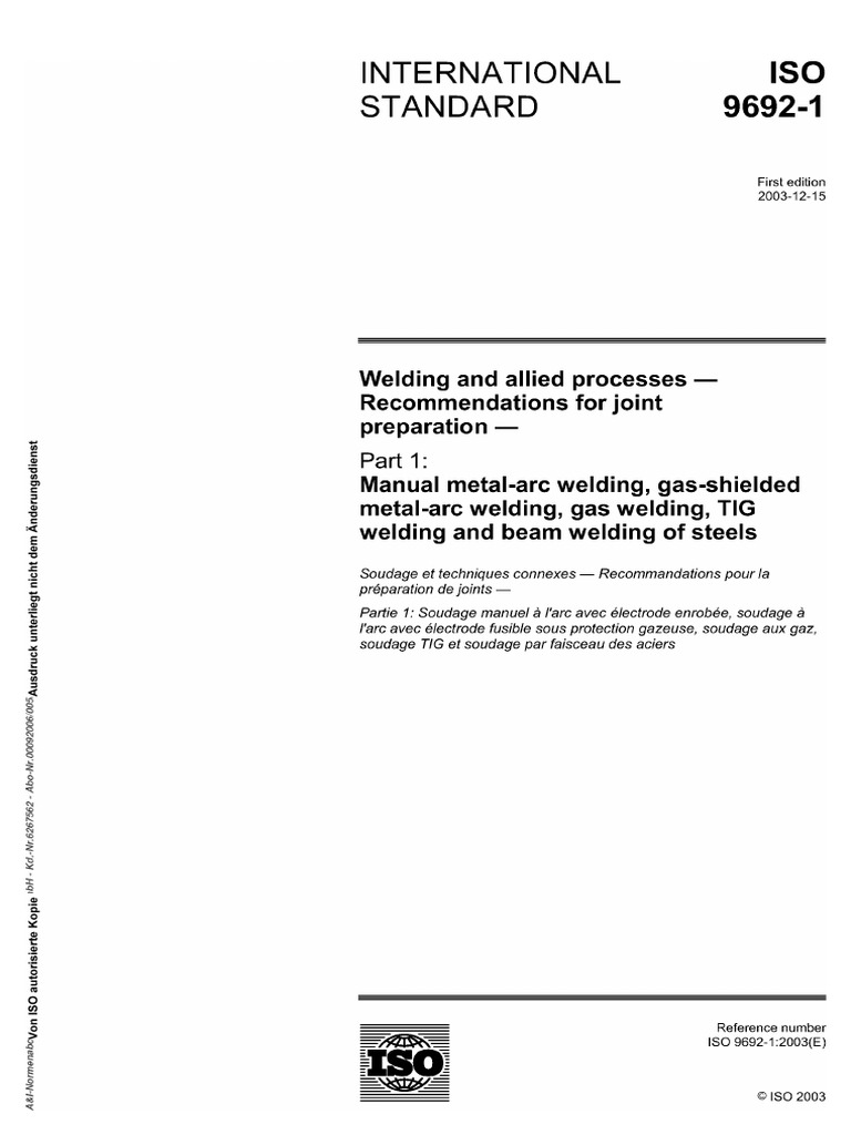 Iso 9692 - 1 PDF | PDF