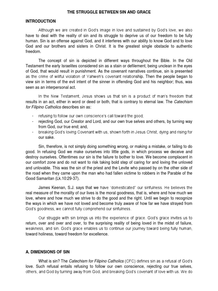 The Struggle Between Sin and Grace | PDF | Original Sin | Grace In ...