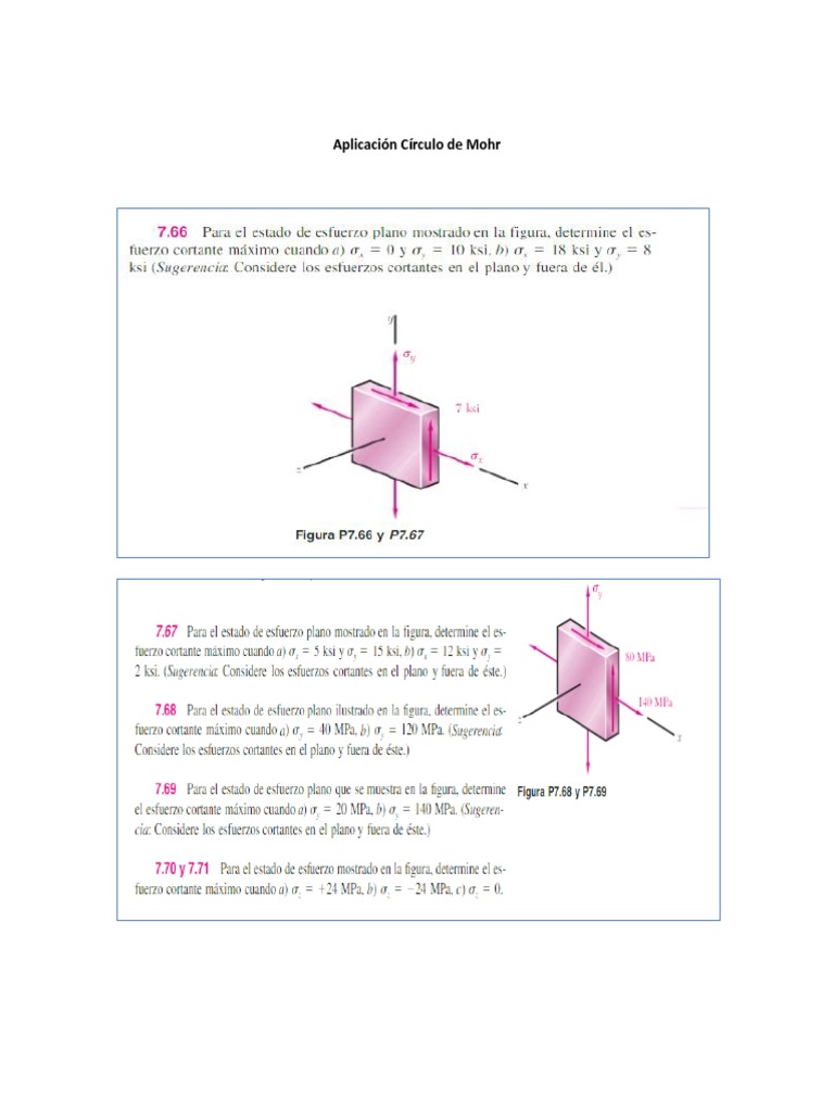 Problemas Circulo de Mohr | PDF