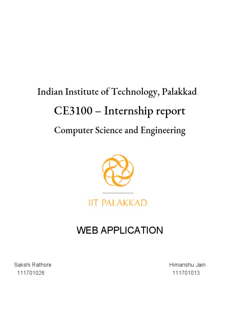 CE3100 - Internship Report: Indian Institute of Technology, Palakkad | PDF | Chart | Software