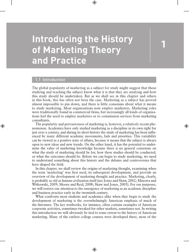 Introducing The History of Marketing Theory and Practice | PDF | Sales ...