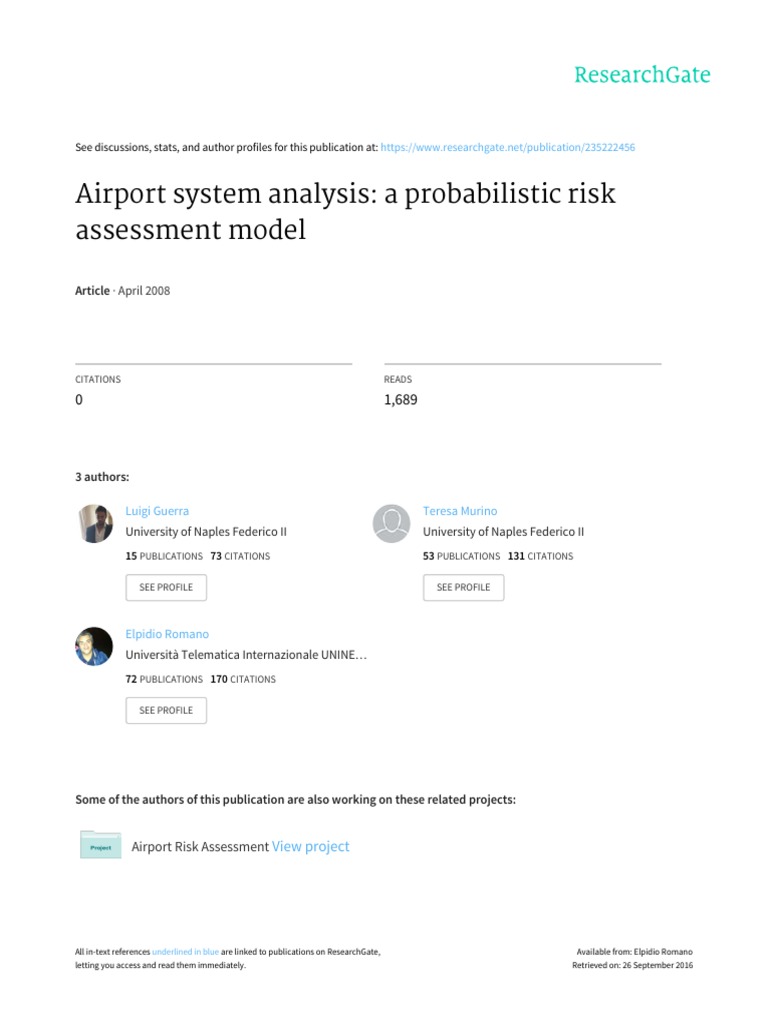 Airport System Analysis: A Probabilistic Risk Assessment Model | PDF ...