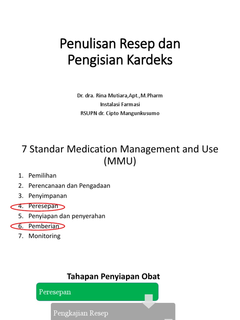 Panduan Penulisan Kardeks Obat | PDF