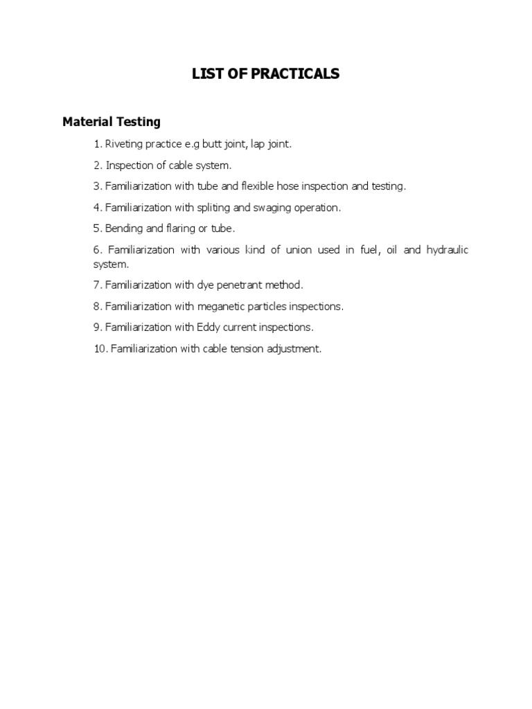 List of Practicals | PDF | Series And Parallel Circuits | Welding