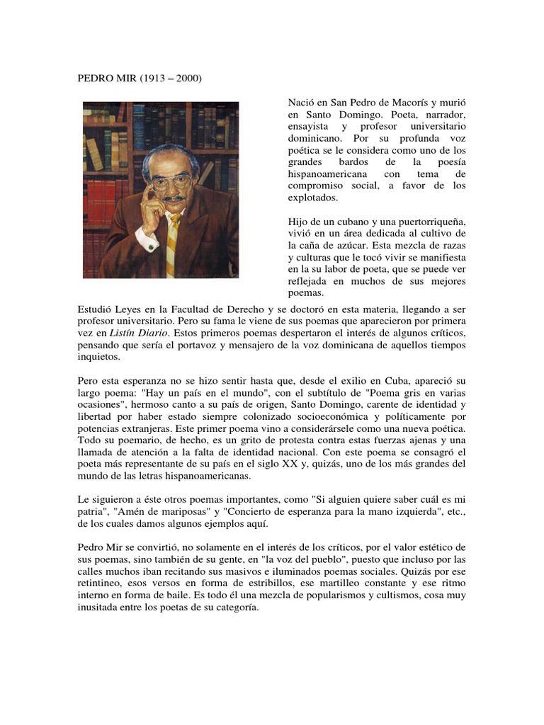 Pedro Mir | PDF | Poesía