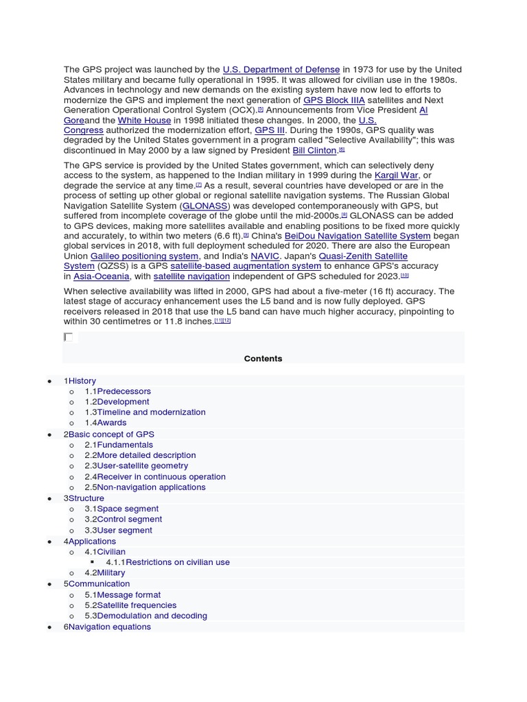Discontinuation of Selective Availability | PDF | Global Positioning ...
