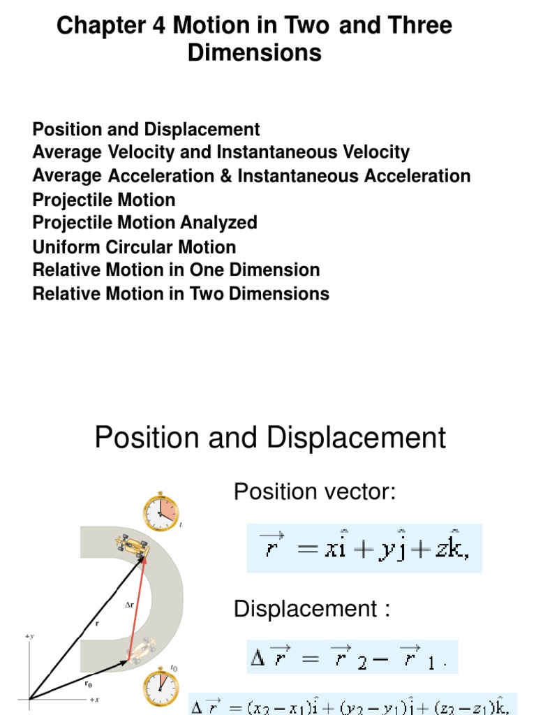Motion in Two and Three Dimensions | PDF | Acceleration | Velocity