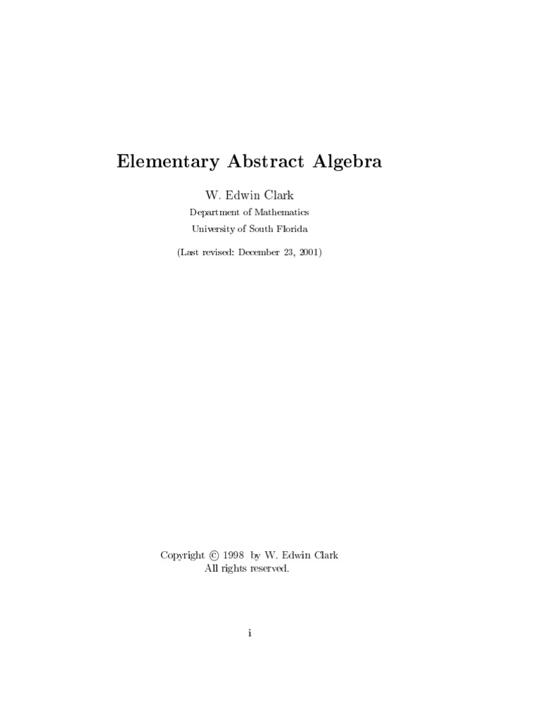 Elementary Abstract Algebra | PDF | Group (Mathematics) | Permutation