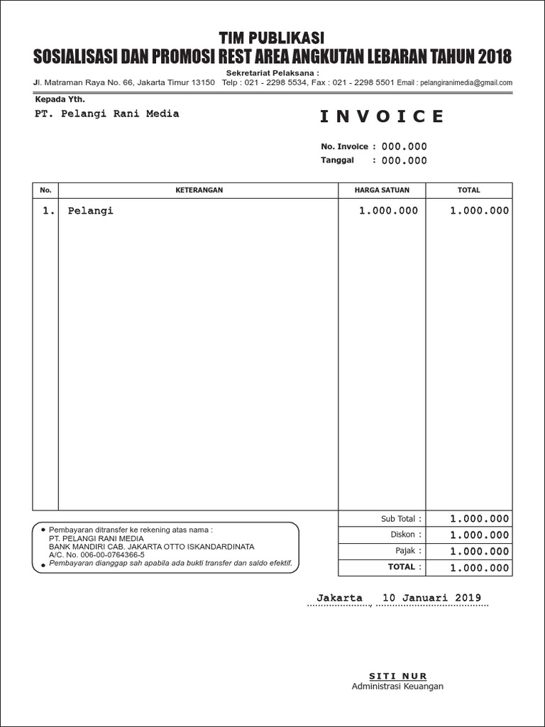 Kwitansi Dan Invoice Pelangi-Ok | PDF