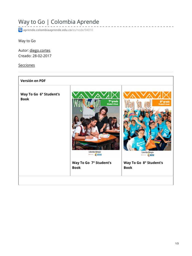 Way to Go: Grades 6-8 Resources | PDF