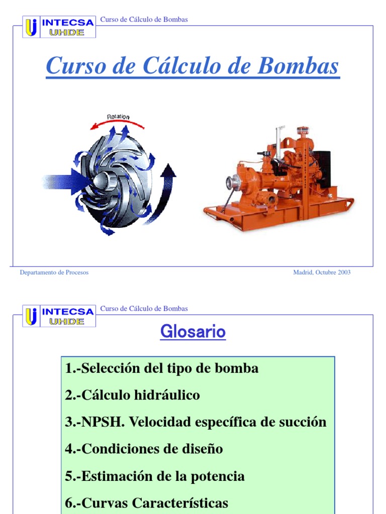 Presentación Curso Bombas | PDF | Bomba | Líquidos