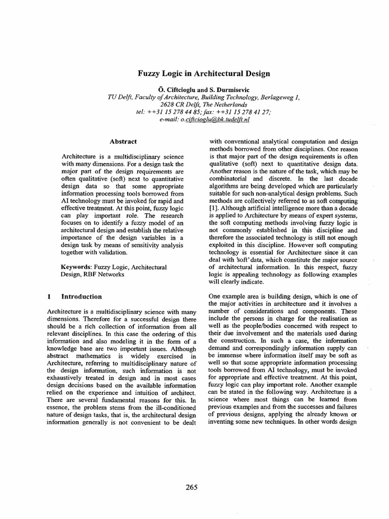 Fuzzy Logic in Arch Design | PDF | Sensitivity Analysis | Mathematical Model