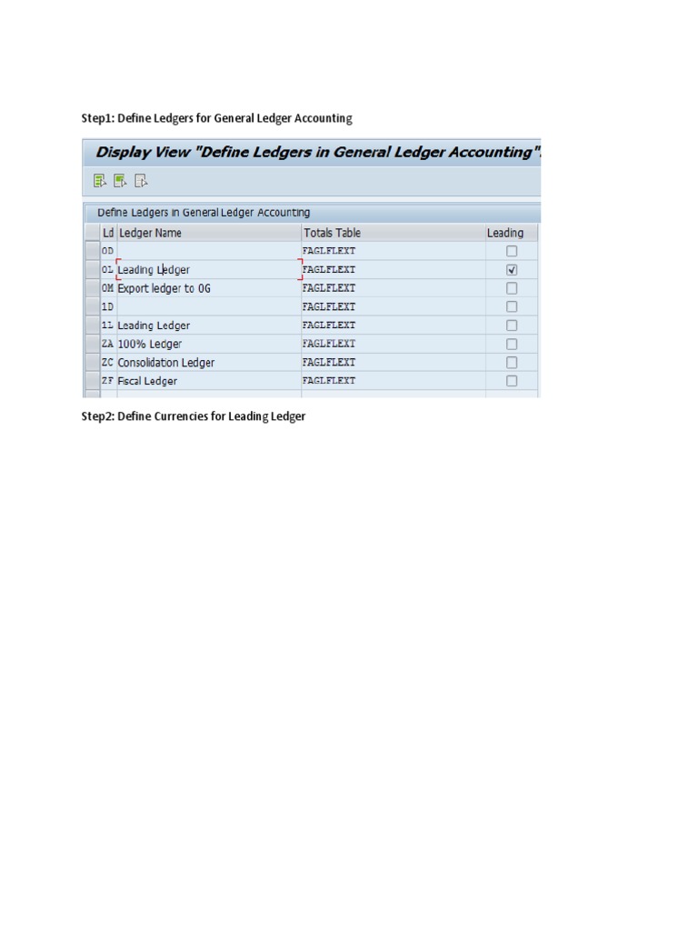 Step1: Define Ledgers For General Ledger Accounting | PDF