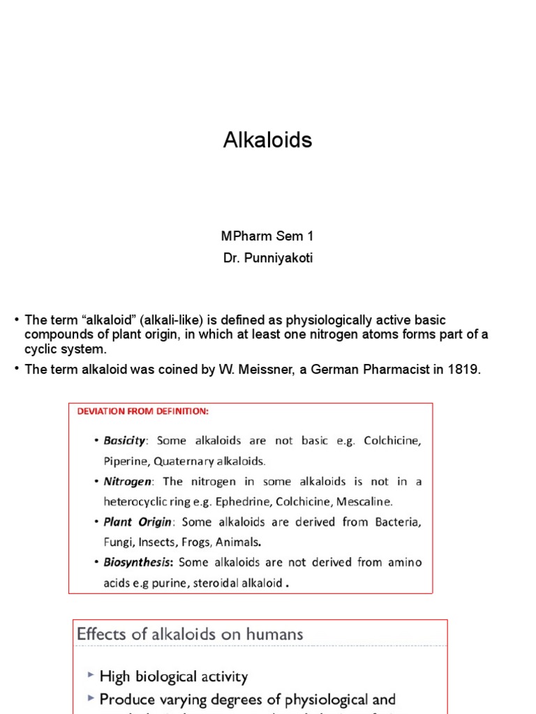 Alkaloids | PDF | Functional Group | Alkaloid