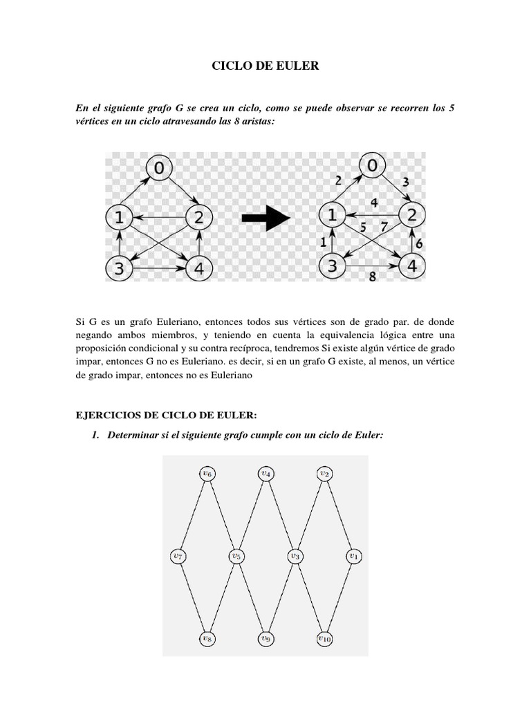 Ciclo de Euler y Hamilton | PDF | Teoría de grafos | Combinatoria