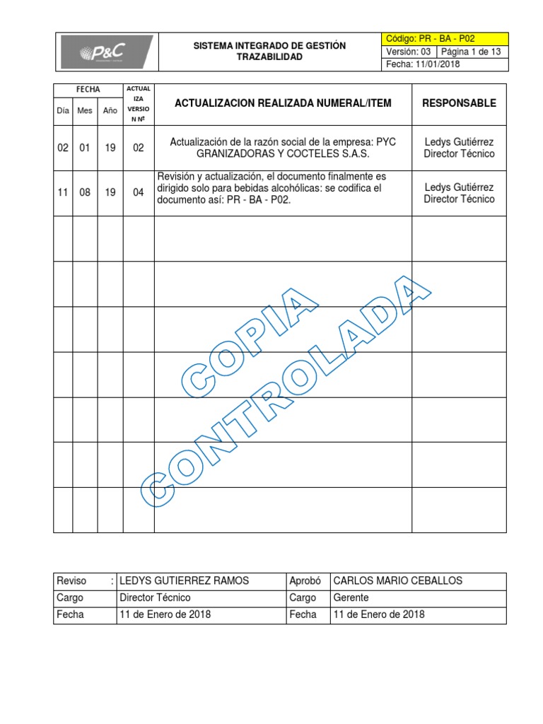 Programa de Trazabilidad | PDF | Producto (Negocio) | Calidad (comercial)