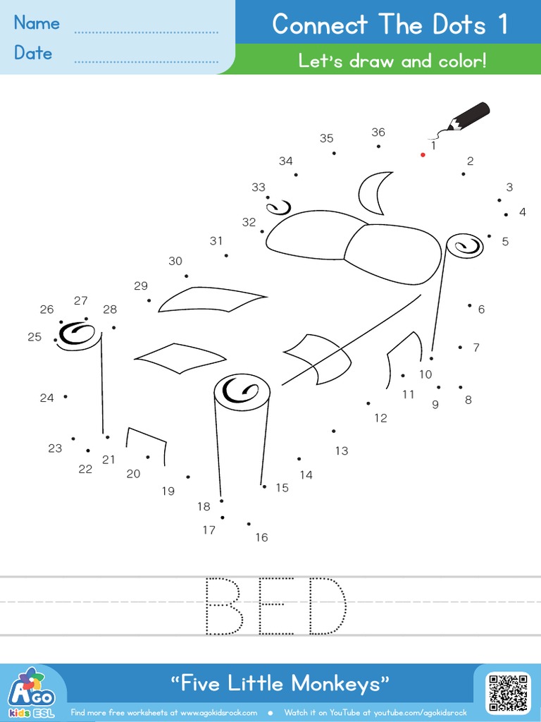 Five Little Monkeys Connect The Dots 1 | PDF