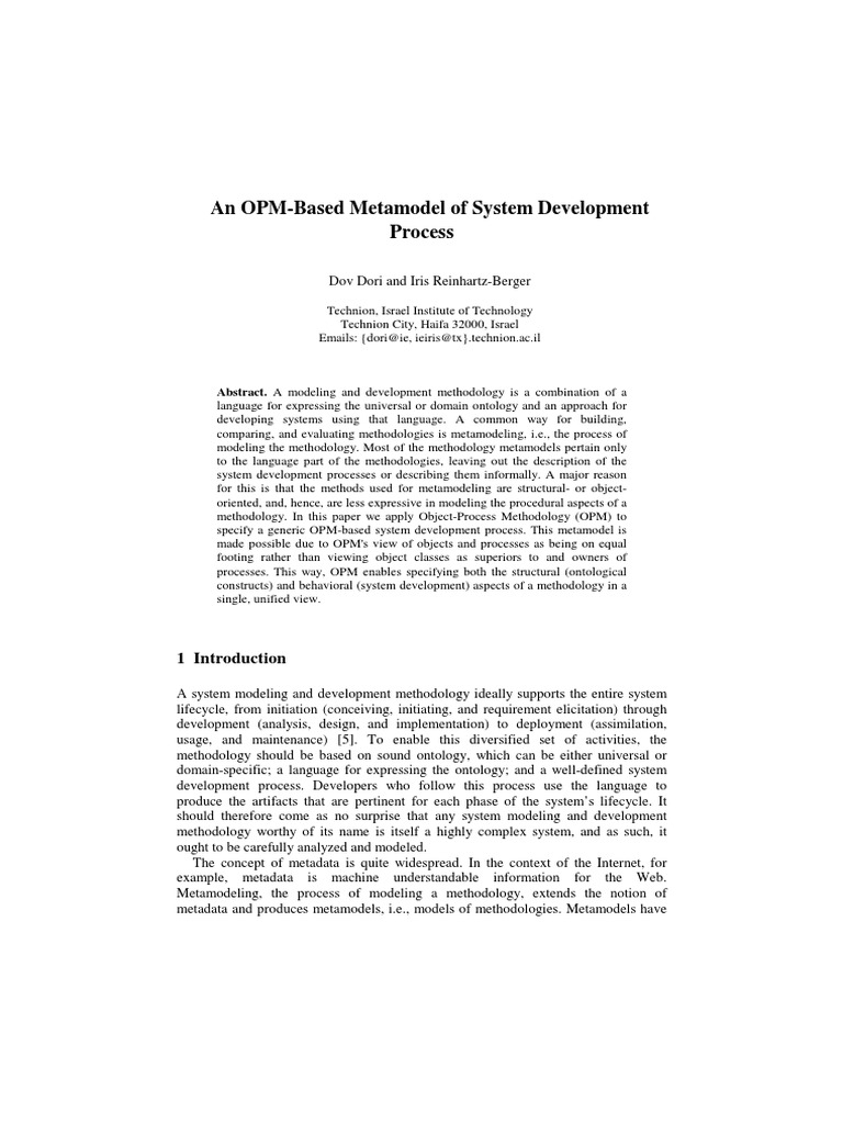 OPM Model Methodologie | PDF | Unified Modeling Language | Software ...