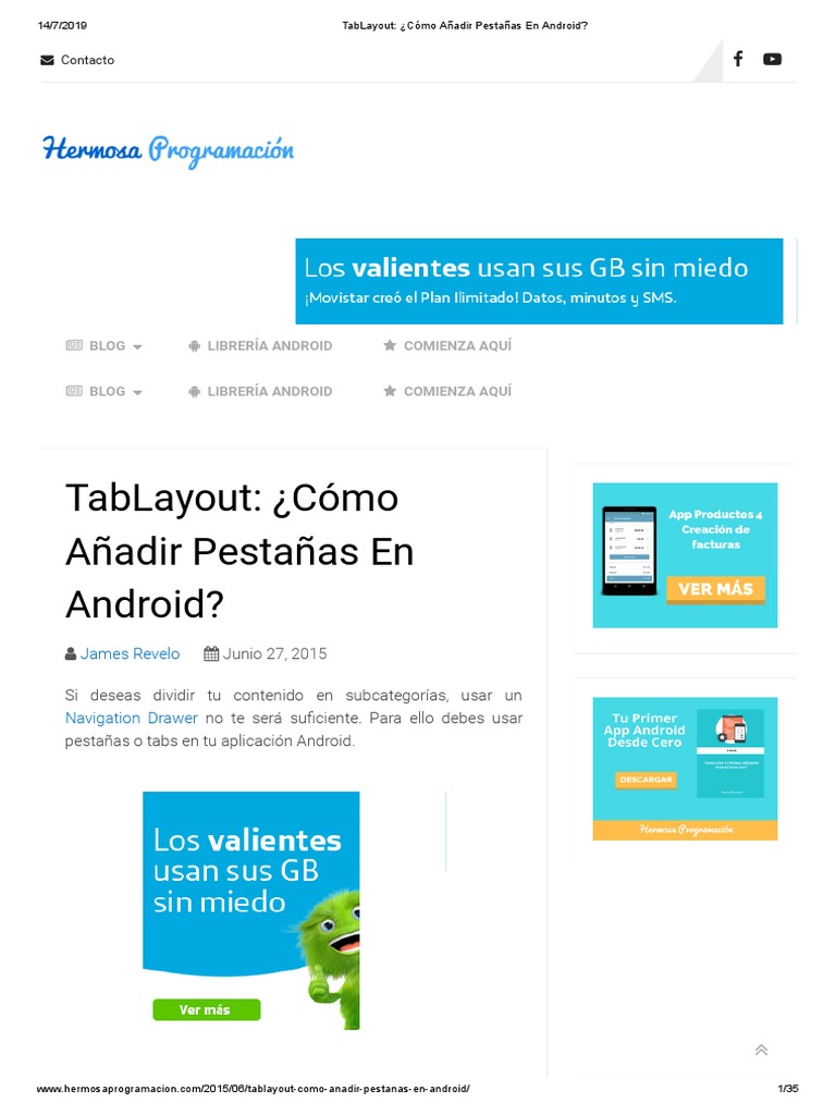 TabLayout - ¿Cómo Añadir Pestañas en Android | PDF | Android (sistema operativo) | Computadoras ...