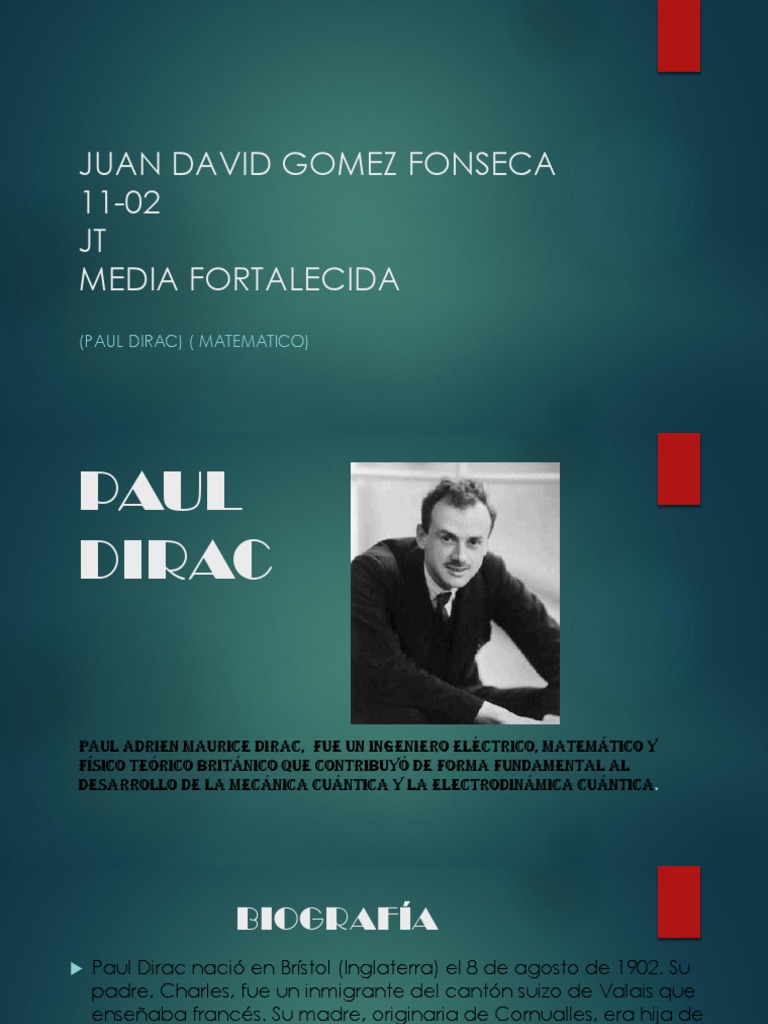 Paul Dirac | PDF | Mecánica cuántica | Epistemología de la ciencia