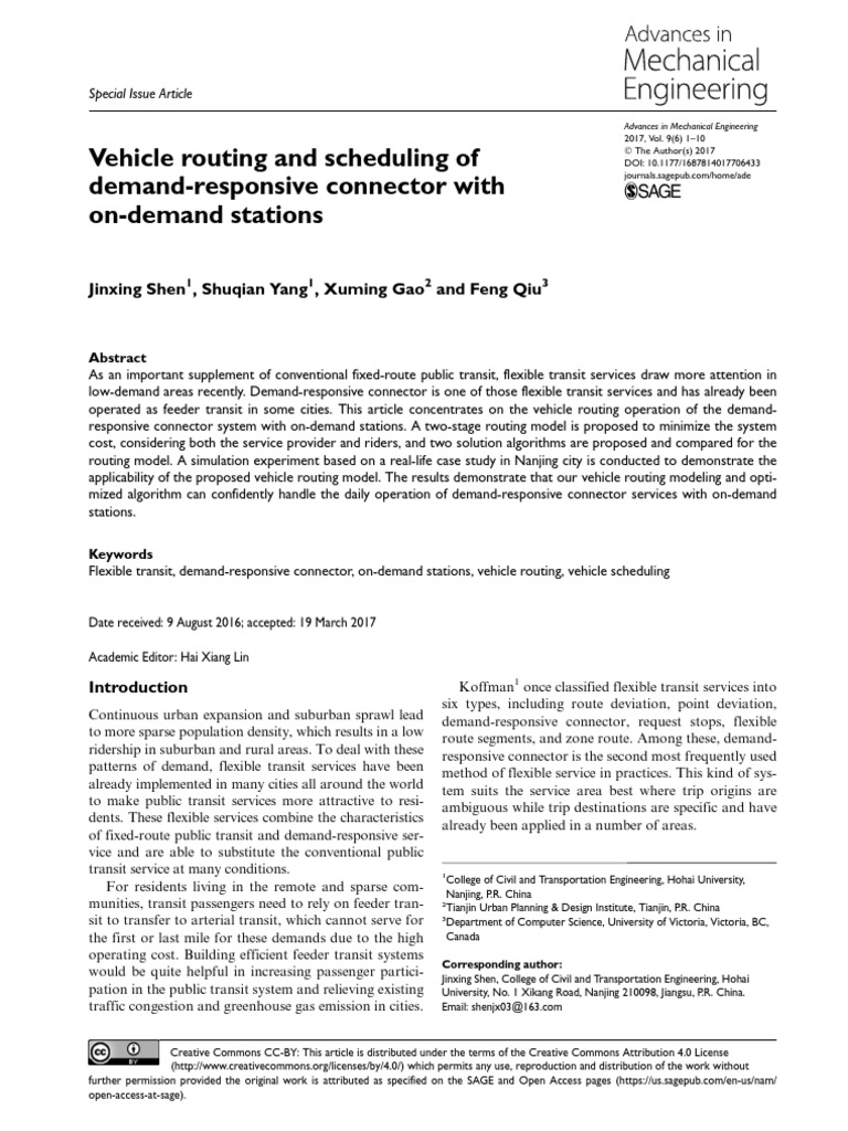 Vehicle Routing and Scheduling of Demand-Responsiv PDF | PDF | Public ...