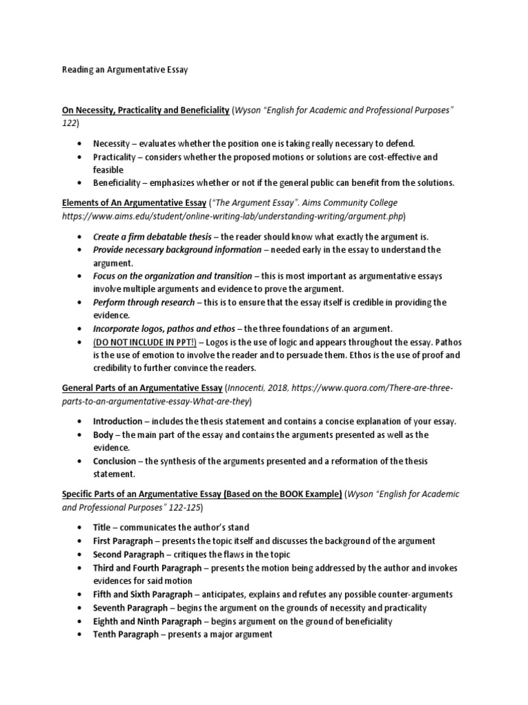 Argumentative Essay Guide | PDF | Essays | Argument
