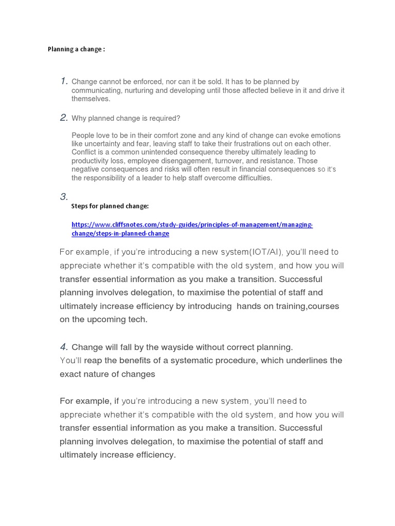 Planning A Change:: Change/steps-In-Planned-Change | PDF