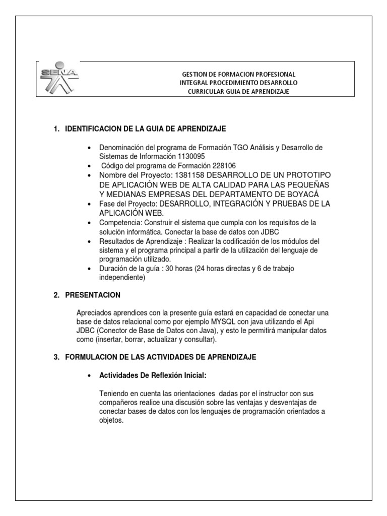 Conectando una base de datos MySQL con Java utilizando JDBC | PDF | Java (lenguaje de ...