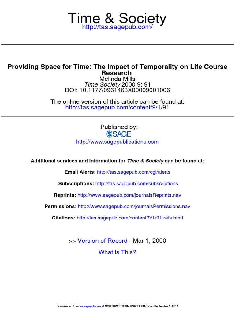 Time & Society: Research Providing Space For Time: The Impact of ...