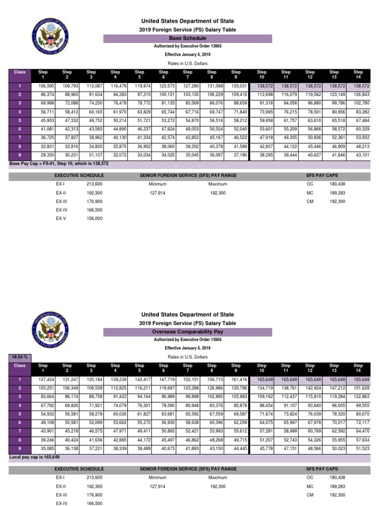 2019 FS Salary Table | PDF | Government Institutions | Foreign ...