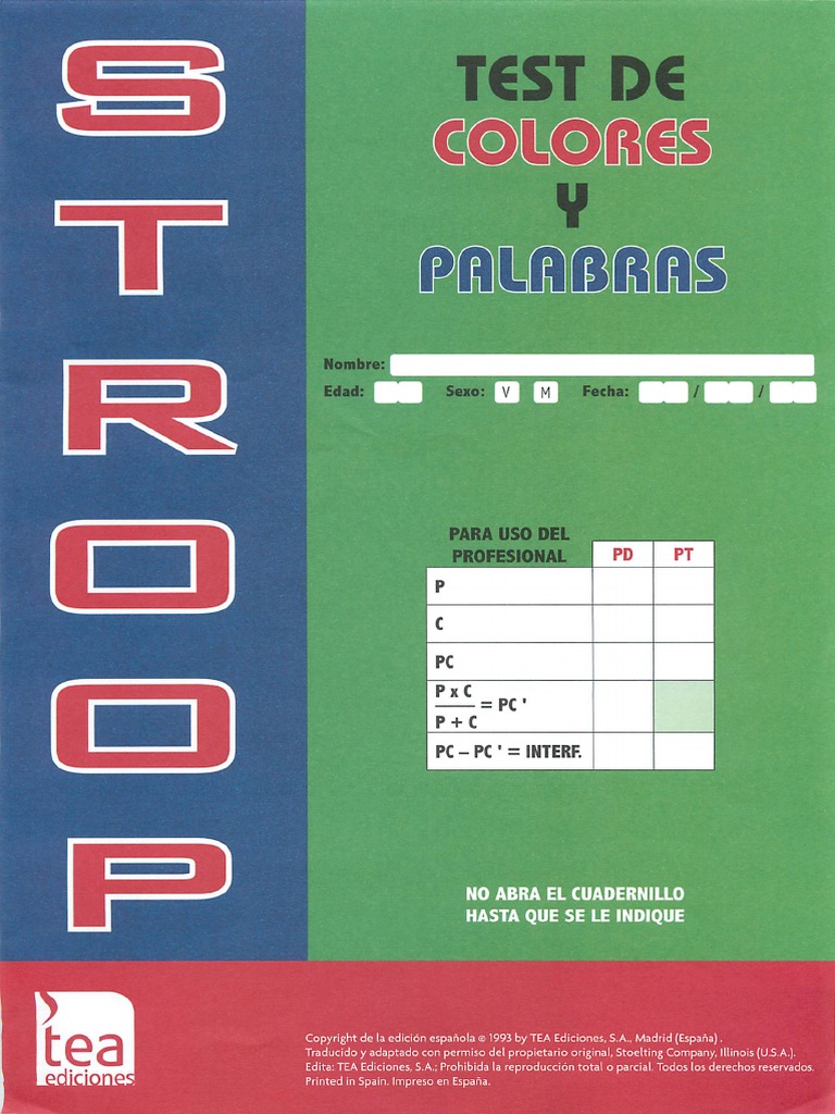 Stroop-Test Protocolo PDF | PDF