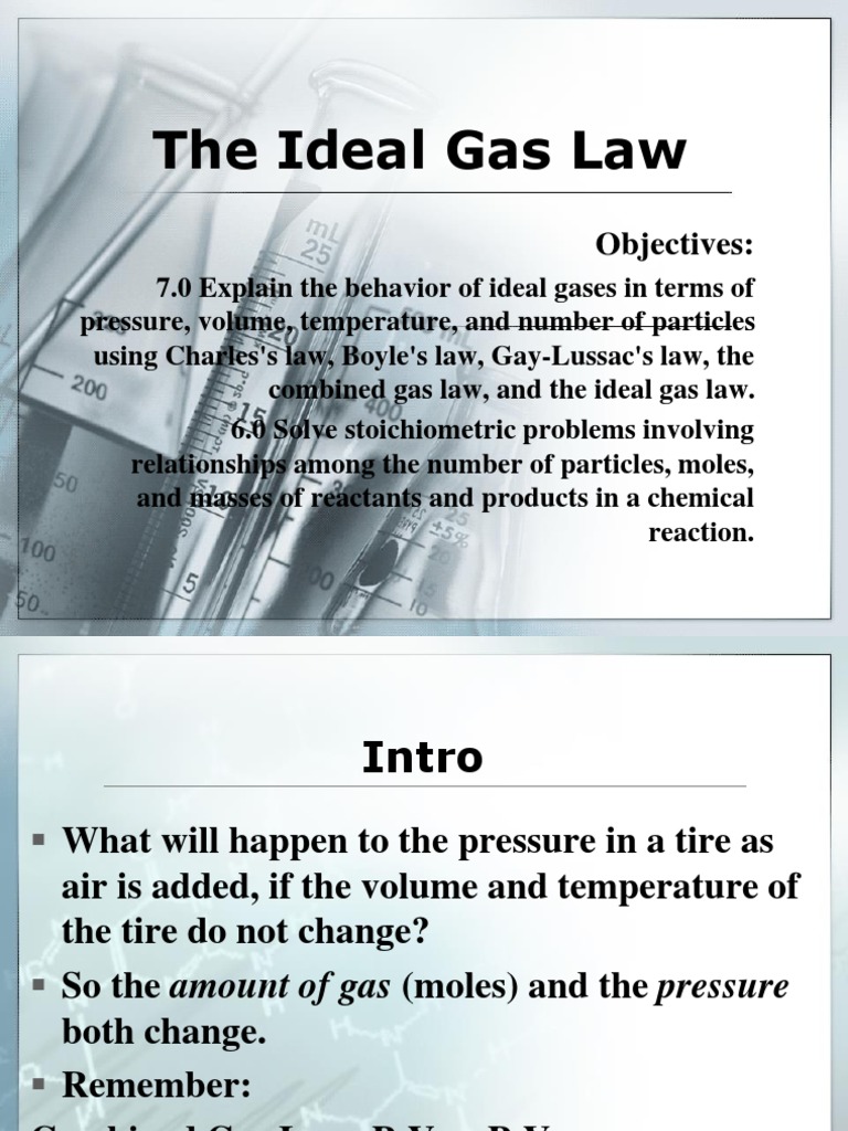 The Ideal Gas Law: Objectives | PDF | Teaching Methods & Materials ...