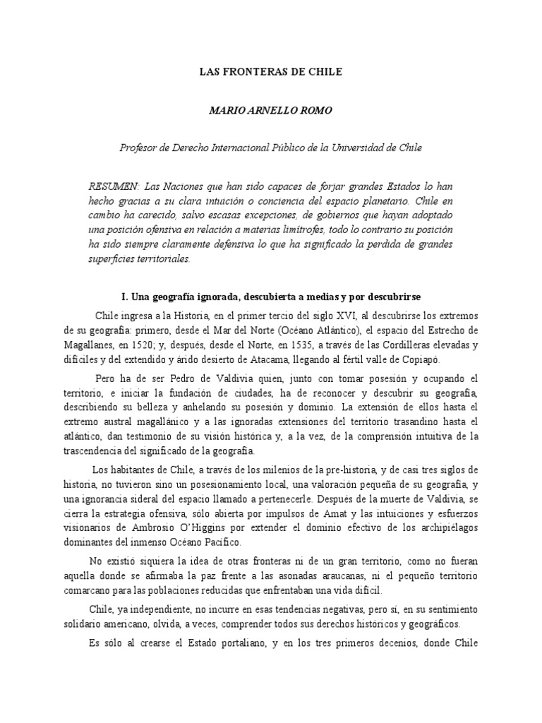 Las Fronteras de Chile | PDF | Chile | Geografía