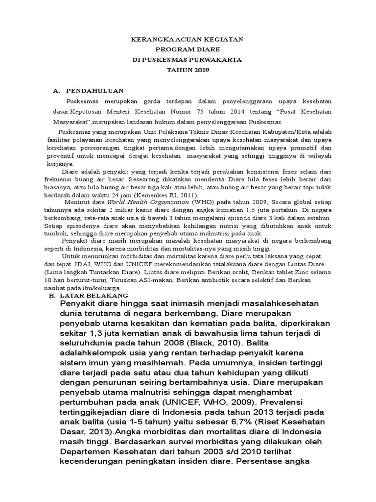 Kap Program Diare 2019 | PDF | Kesehatan Holistik