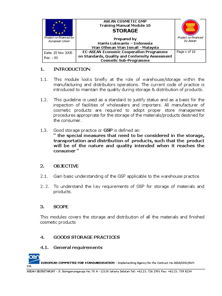 Good Storage Practices | PDF | Warehouse | Association Of Southeast ...