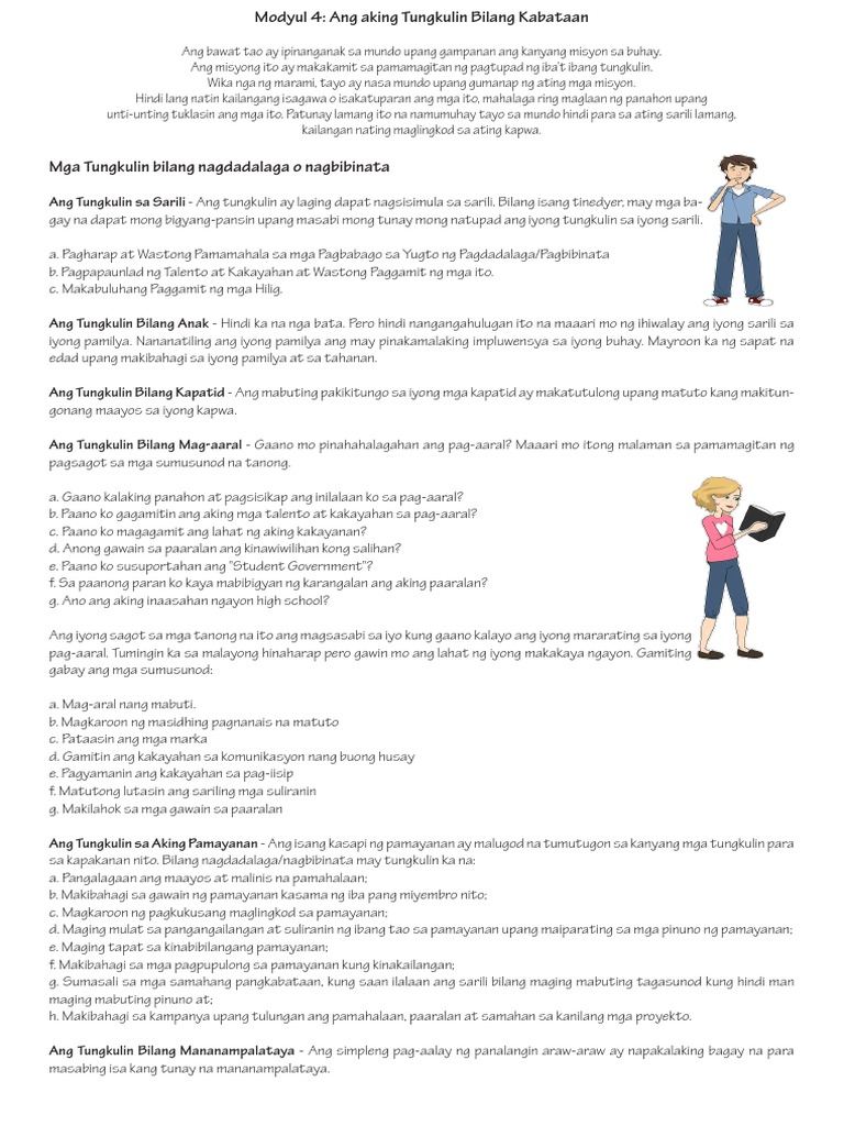 EsP 7 Lecture Handouts A4 Modyul 4 | PDF