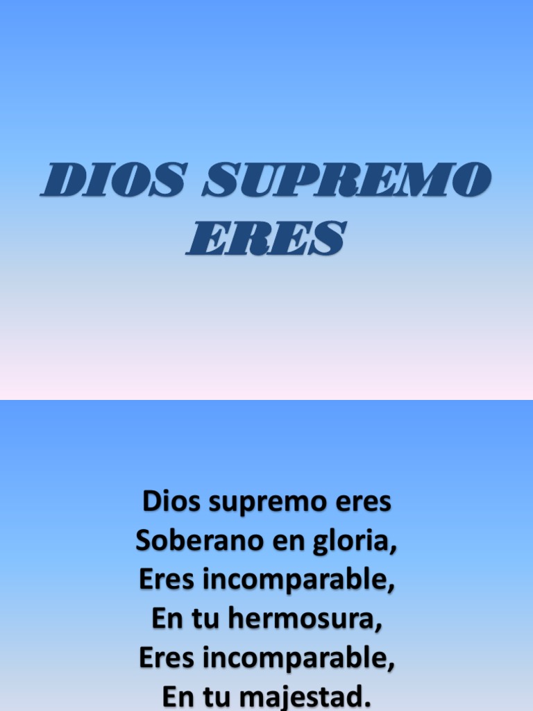 Dios Supremo Eres | PDF