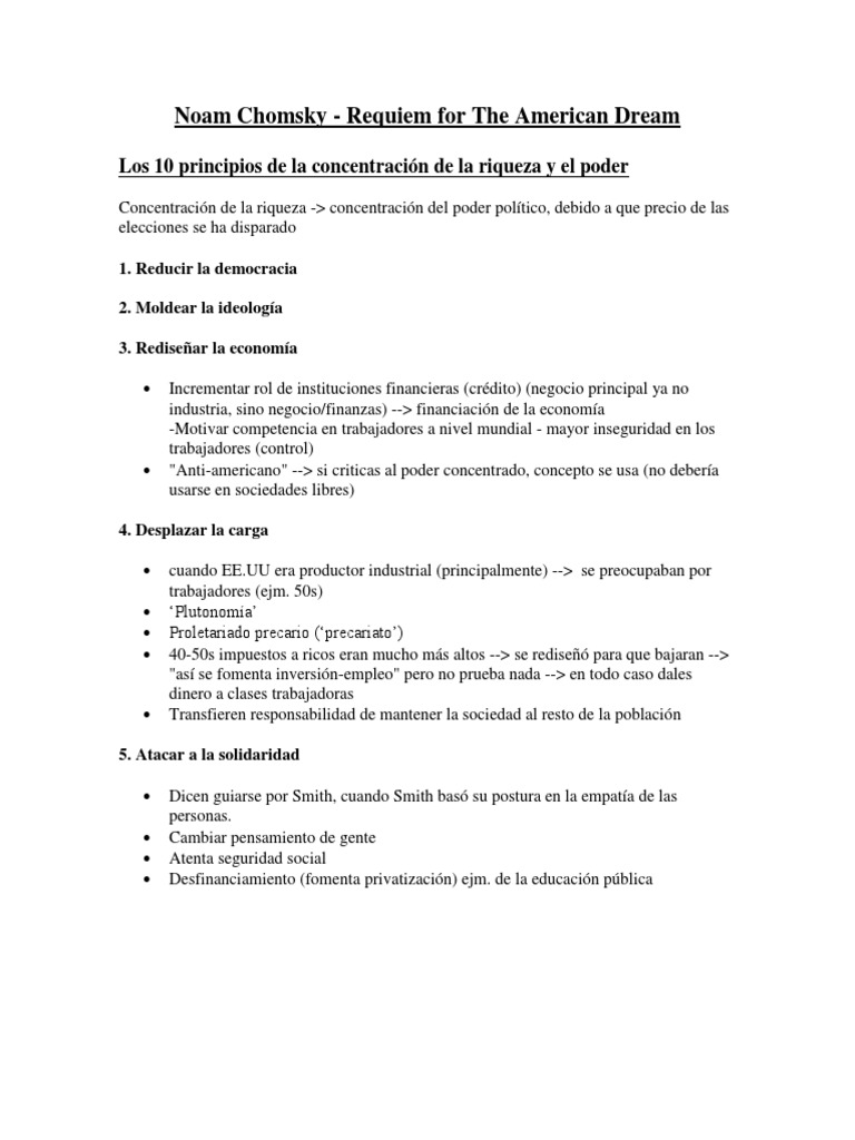 Noam Chomsky - Requiem For The American Dream | PDF | Corporaciones ...