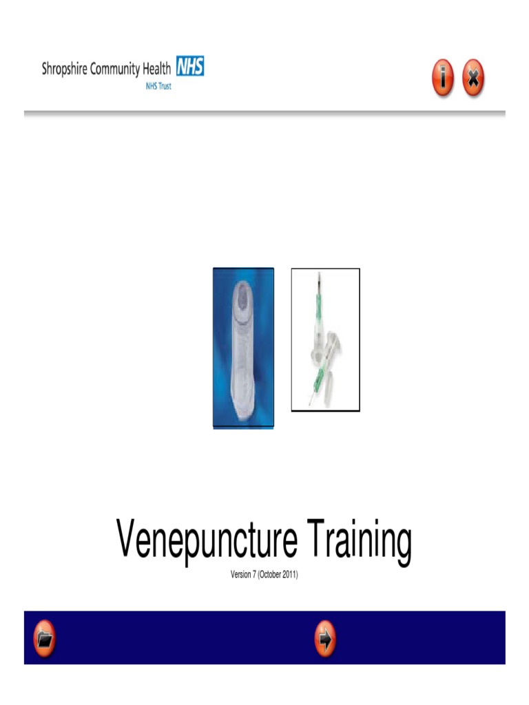 Venepuncture Training: Version 7 (October 2011) | PDF | Arm ...