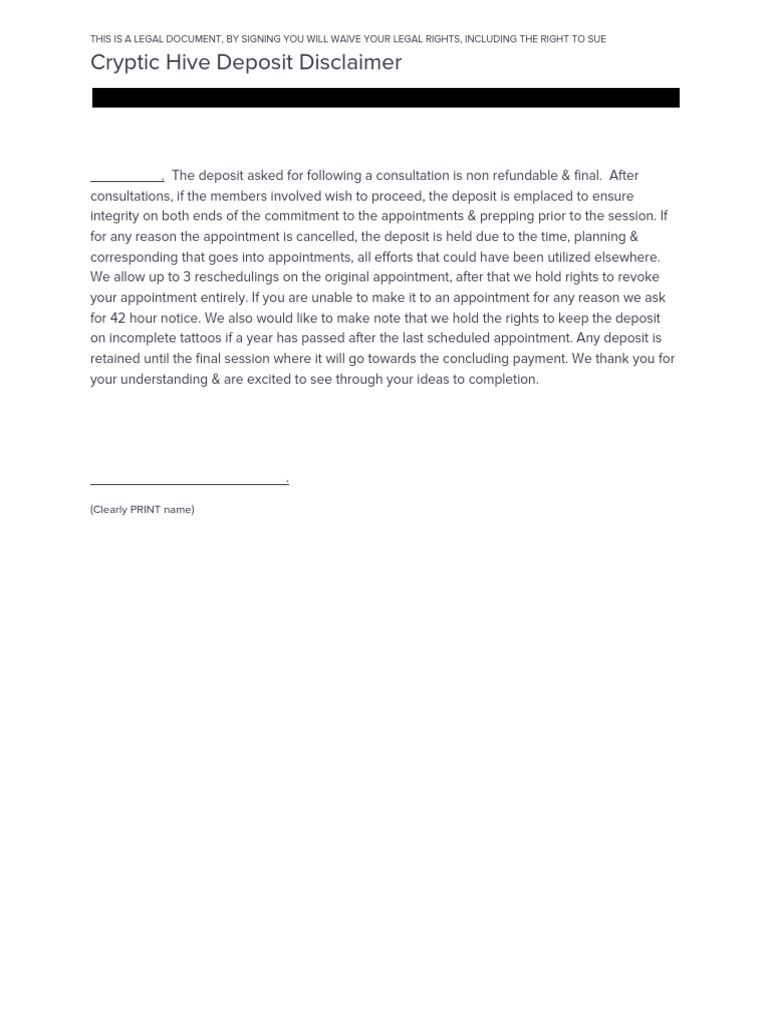 Non-Refundable Deposit Agreement | PDF