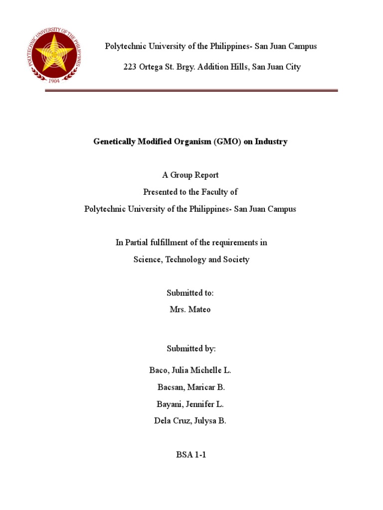 Genetically Modified Organism (GMO) On Industry | PDF | Genetically ...