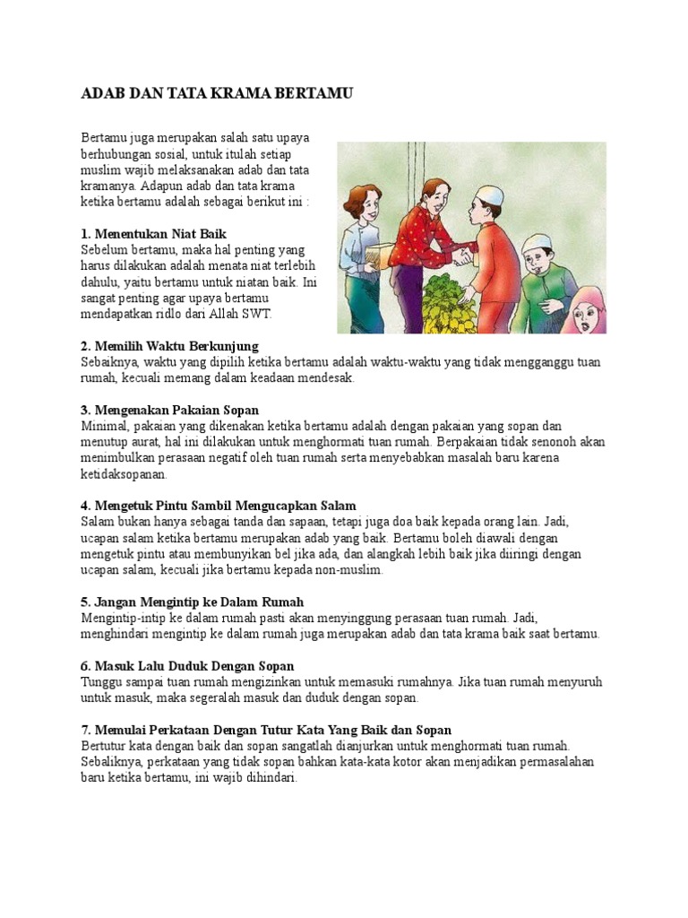 Adab Dan Tata Cara Bertamu | PDF