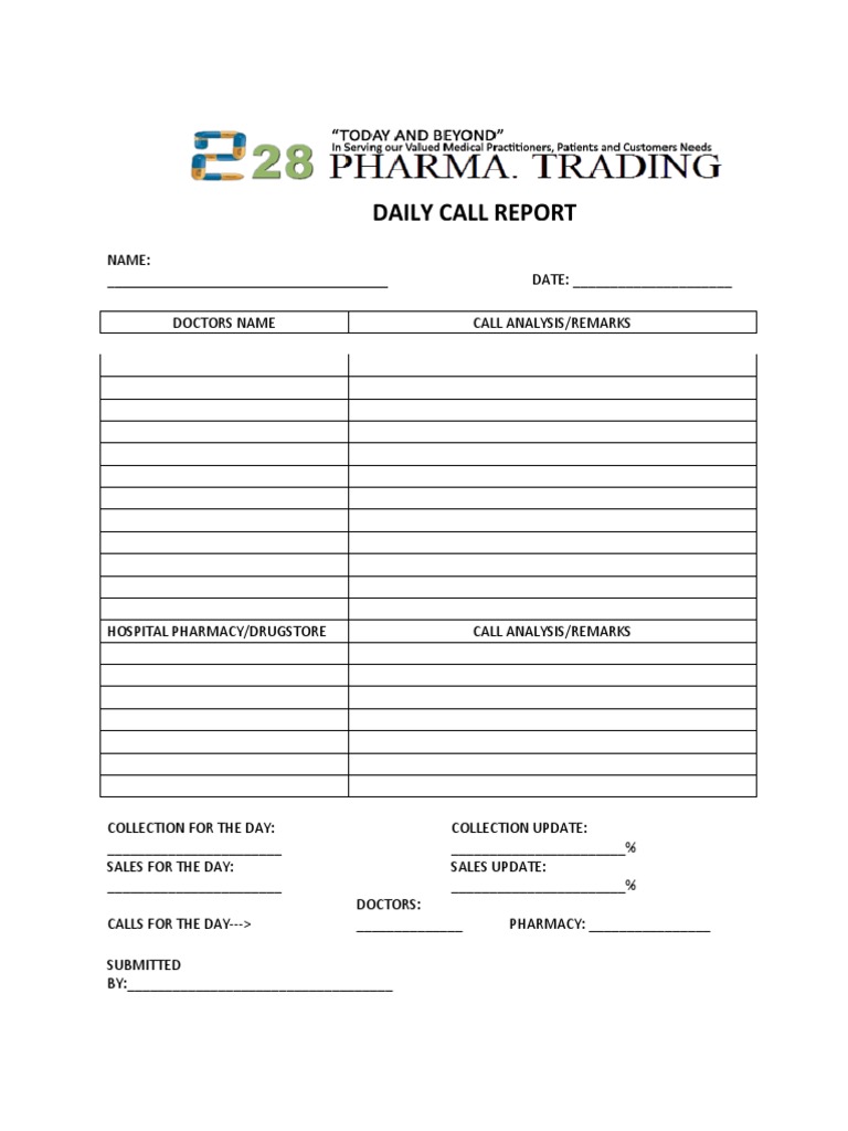 Daily Business Call Report | PDF | Business | Finance & Money Management
