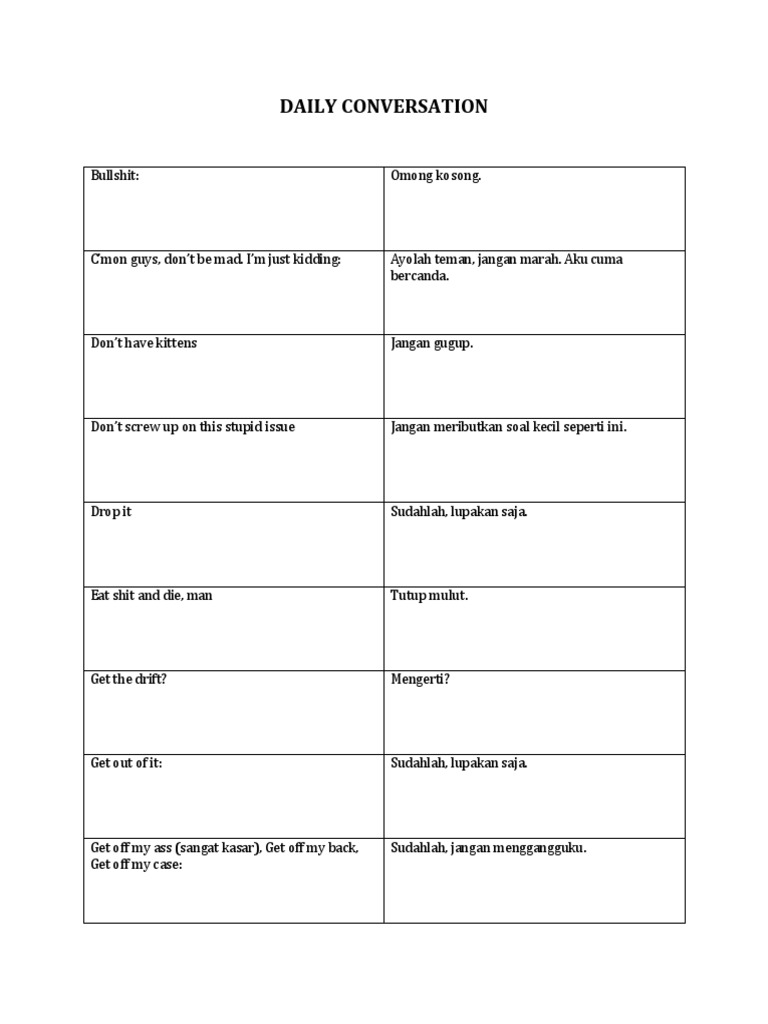 Daily Conversation | PDF