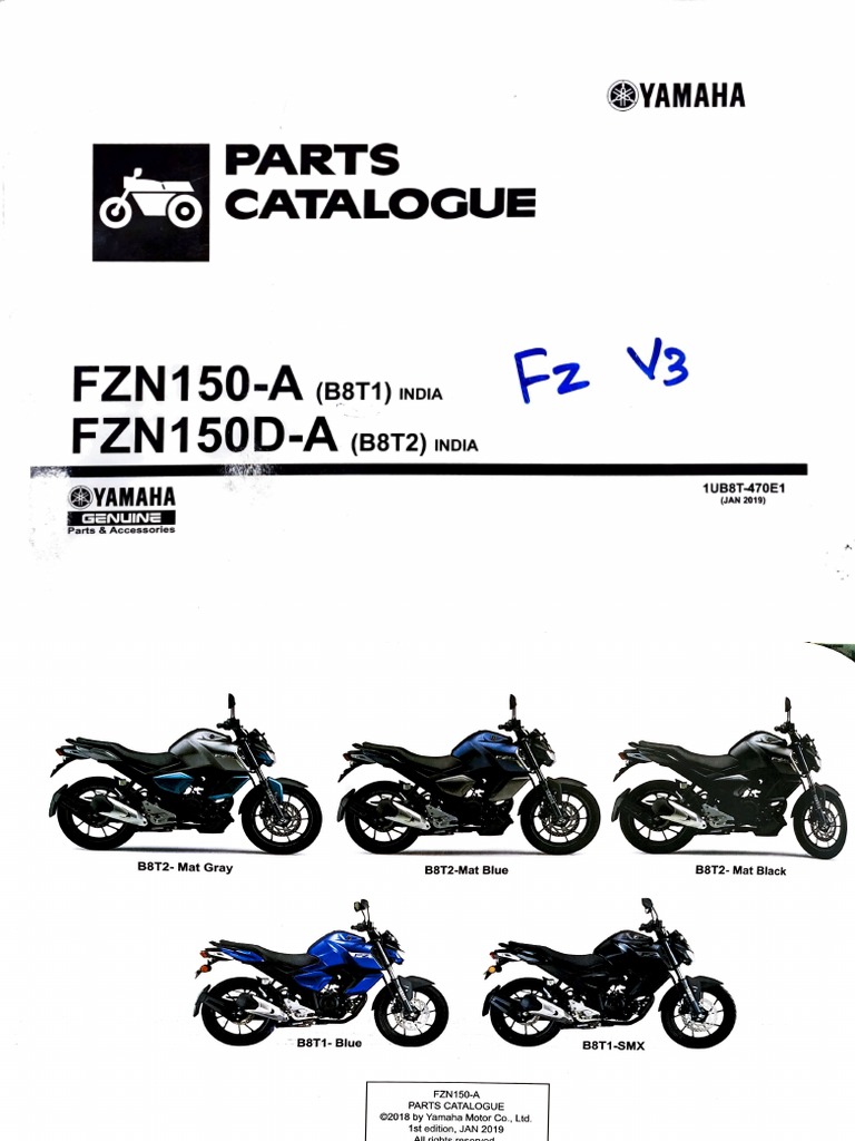 Yamaha FZ v3 FZS V3 Fi 2019 Parts Catalogue New | PDF