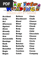 4th Grade Dolch Sight Words List | PDF