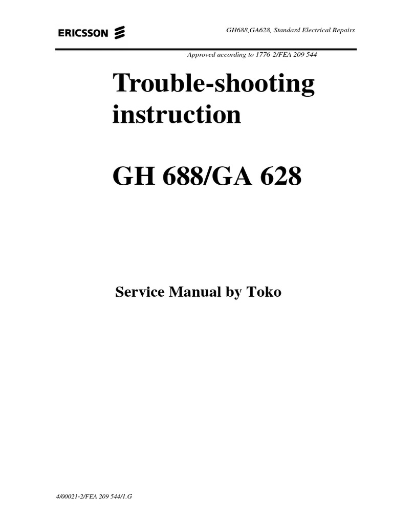 Ericsson Gh688 Ga628 Service en | PDF | Battery Charger | Electrical ...