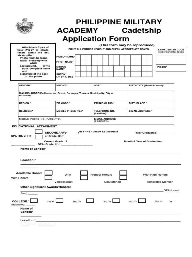 PMA Form1 | PDF | University And College Admission | Educational Stages