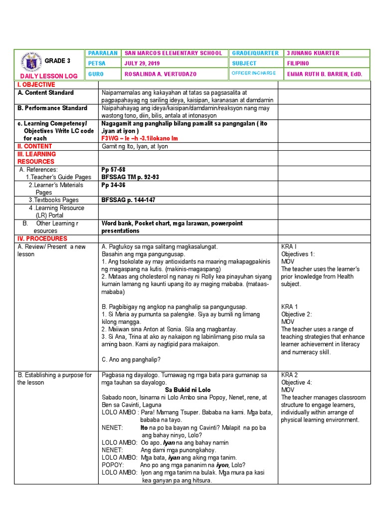 COT - Filipino Q1 W9 | PDF