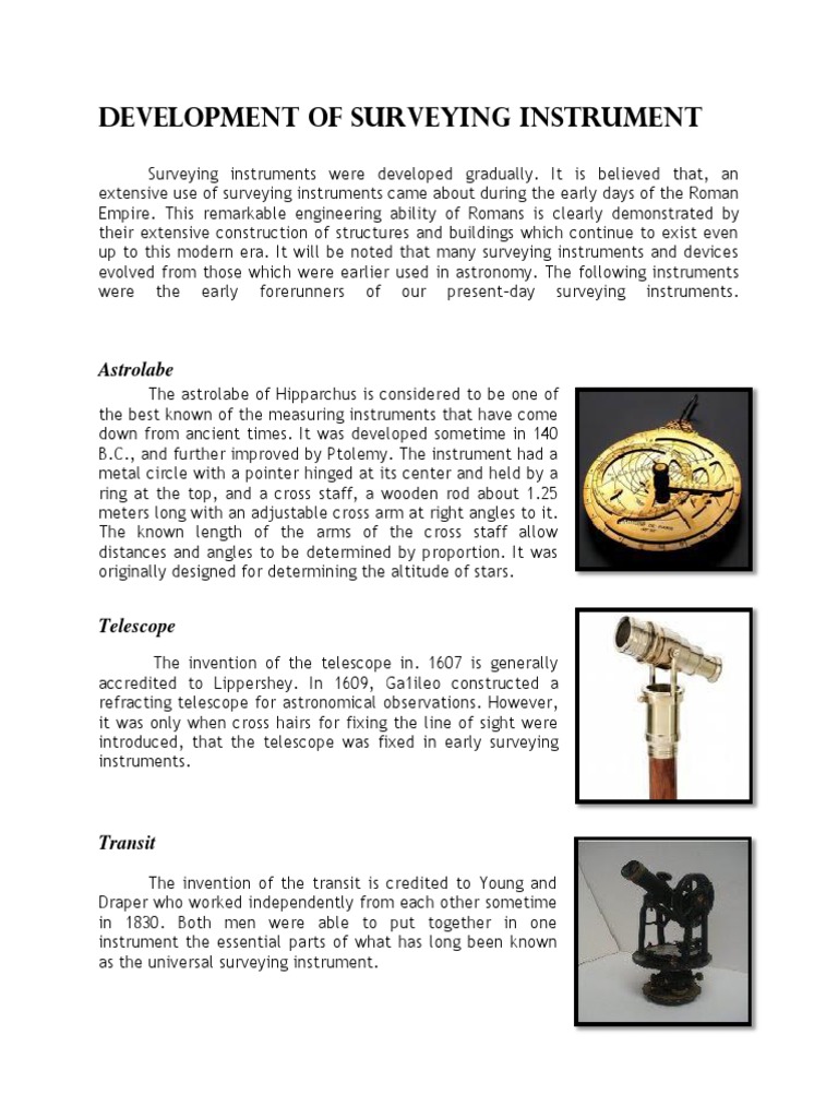 Development of Surveying Instrument | PDF | Surveying | Compass